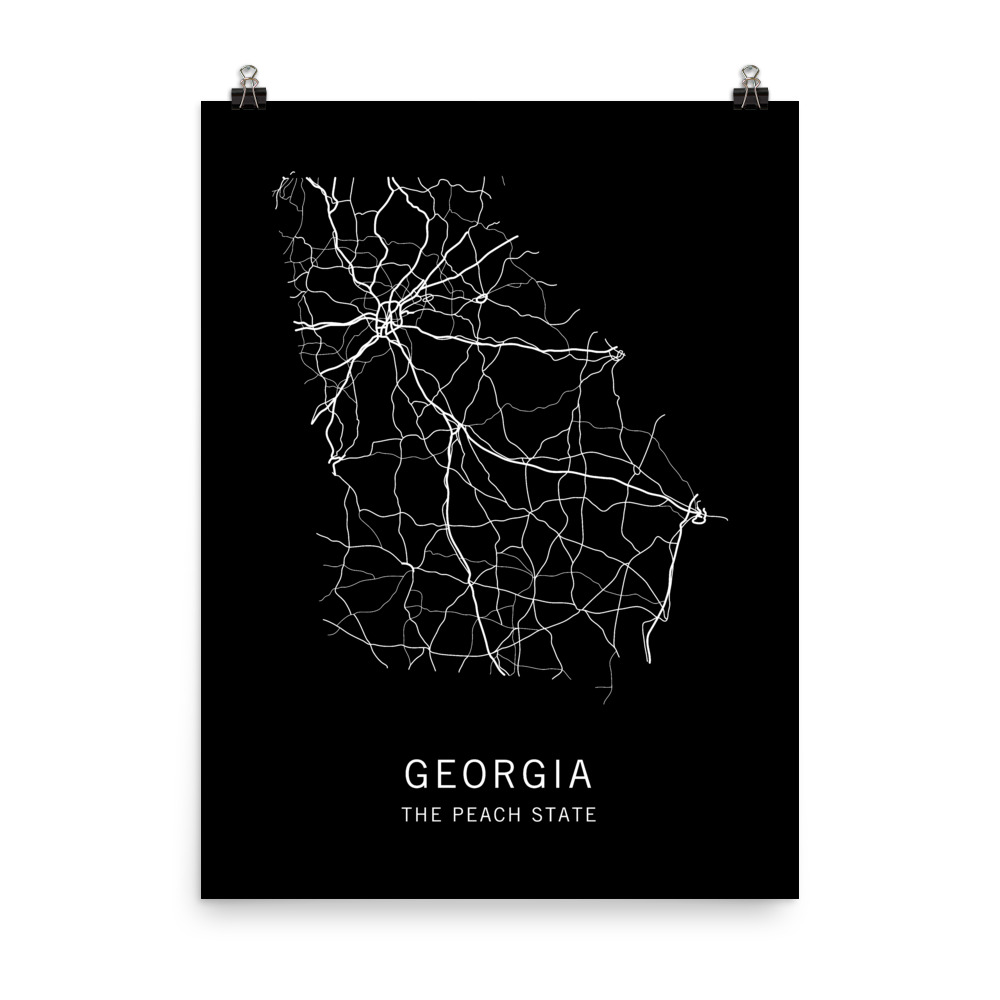 Georgia State Road Map // Art Print from Clark Street Press